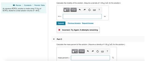 Solved Calculate The Molality Of The Solution Assume A Chegg Com