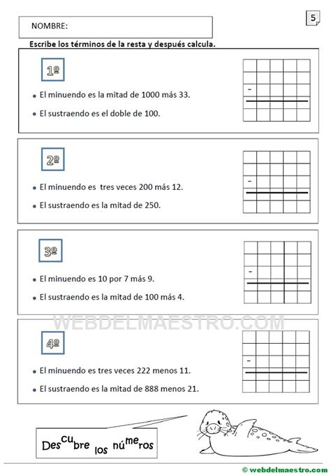 Restas De Tres Cifras Con Y Sin Llevadas Web Del Maestro