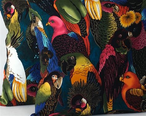 1 Pair 2 Tropical Bird Cushion Covers Etsy
