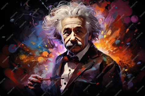 Premium Ai Image Adult Like Albert Einstein With Adhd And Colorful Mind