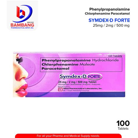 Symdex D Forte Phenylpropanolamine Hydrochloride Chlorphenamine Maleat