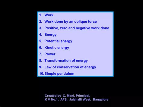 Work And Energy Class 9 Physics Ppt