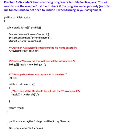 Solved Problem 1 Fix Code Submit A Working Program Called