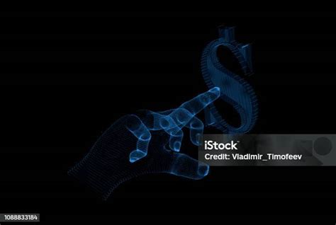 달러 기호 입자 검은 배경에 추상 그림에 도달 하는 손가락 가상현실에 대한 스톡 사진 및 기타 이미지 가상현실 개념 과학 Istock