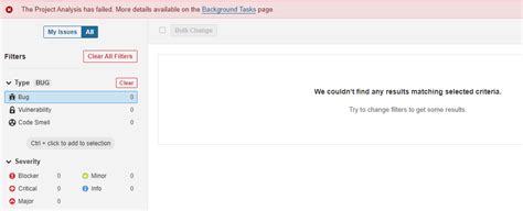 sonarqube server report for a project the project analysis has