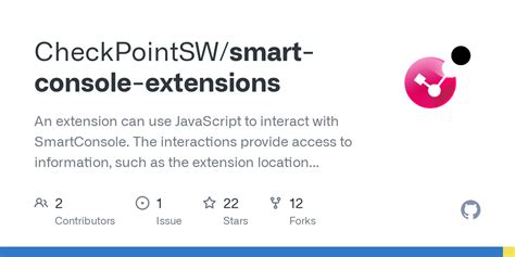 github checkpointsw smart console extensions an extension can use