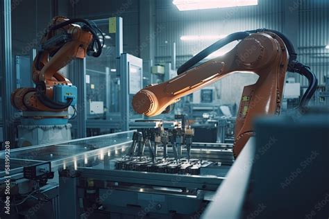 Artificial Intelligence In A Smart Factory Prototype Industry 40 Concept On The Assembly Line