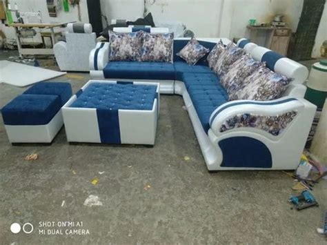 Seater Velvet L Shape Sheesham Wood Sofa Set At Set In Lucknow ID