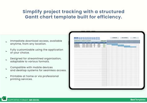 Gantt Chart Template Excel Monthly Excel Templates