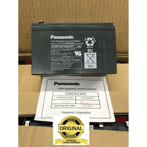 Jual Aki Baterai Kering Battery Panasonic 12v 7Ah Aki Ups Panasonic 7 2Ah Abu Abu Muda
