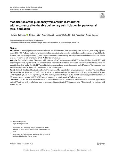Modification Of The Pulmonary Vein Antrum Is Associated With Recurrence
