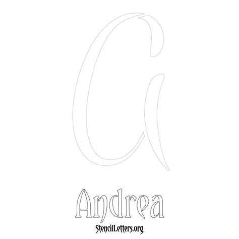 Andrea Free Printable Name Stencils With 6 Unique Typography Styles And