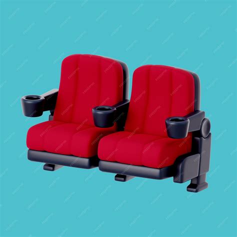영화관 좌석이 있는 3d 시네마 아이콘 그림 무료 Psd 파일