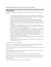 GSS 113 Anatomy And Physiology Sexual Health Assignment2 Docx ASSIGNMENT Please Answer Each
