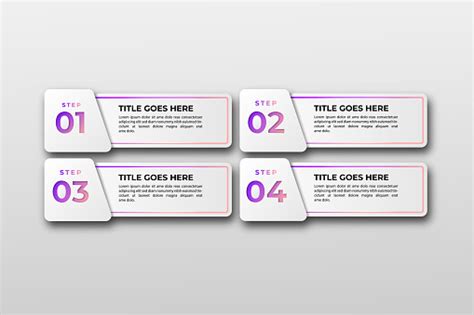 비즈니스 데이터 시각화 템플릿입니다 인포그래픽 디자인 요소 단계 옵션 프로세스 타임라인 프로세스 프리젠 테이션 레이아웃 배너 인포 그래프 4가지 개체에 대한 스톡 벡터 아트