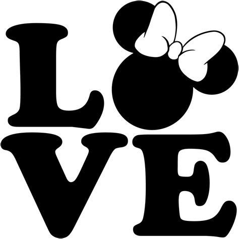 Disney Svg Minnie Head Love Svg Love Svg Minnie Head Silhouette