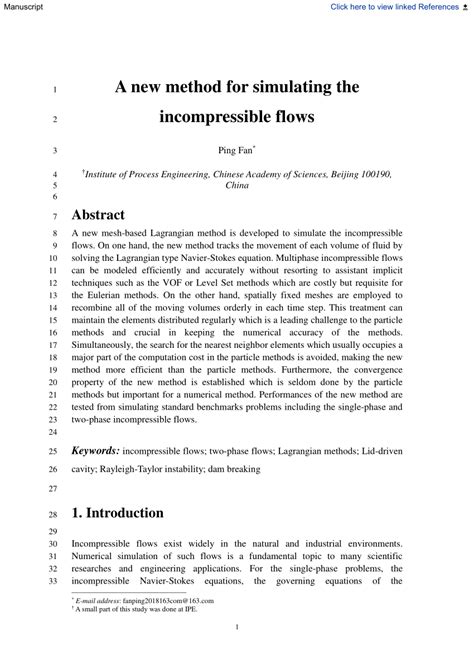 pdf a new method for simulating the incompressible flows
