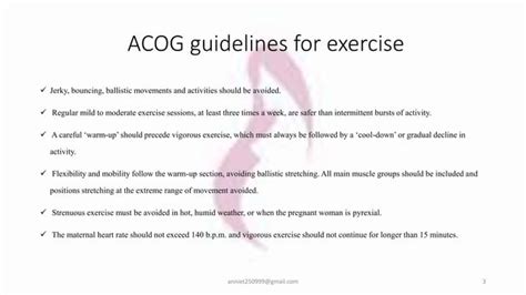 Guidelines For Exercise During Pregnancy Acog Guidelinens Pptx