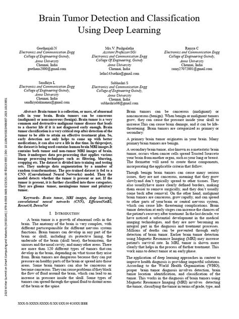 Brain Tumor Detection And Classification Using Deep Learning Pdf Brain Tumor Machine Learning