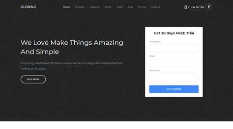 Globing Responsive Bootstrap 5 1 3 Landing Page Template