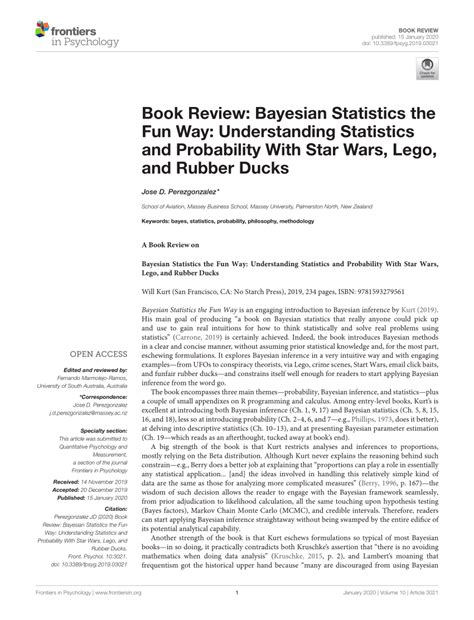 Pdf Book Review Bayesian Statistics The Fun Way Understanding