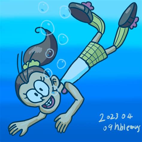 Luan Loud In Underwater By Galbin32 On Deviantart