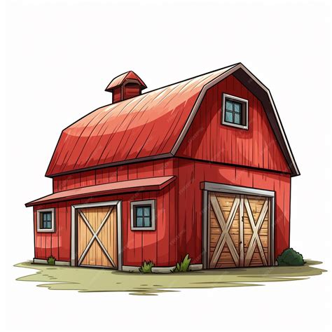 Un Diseño De Dibujos Animados De Granero Ilustración 2d Minimalista