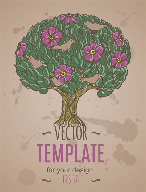 Vector Illustration Of The Flyer Brochure Or Template Design With Tree