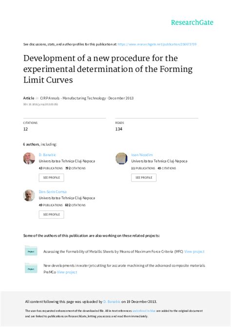 Pdf Development Of A New Procedure For The Experimental Determination