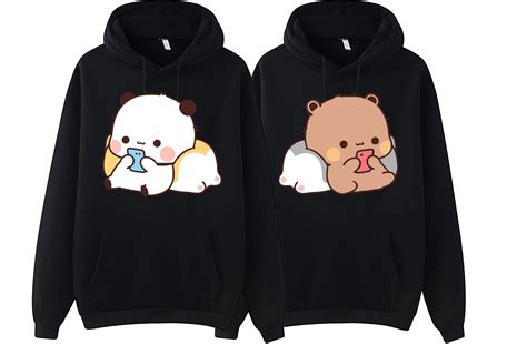 Kawaii Panda Bear Bubu Dudu Texting Couple Hoodie Sweatshirt And T