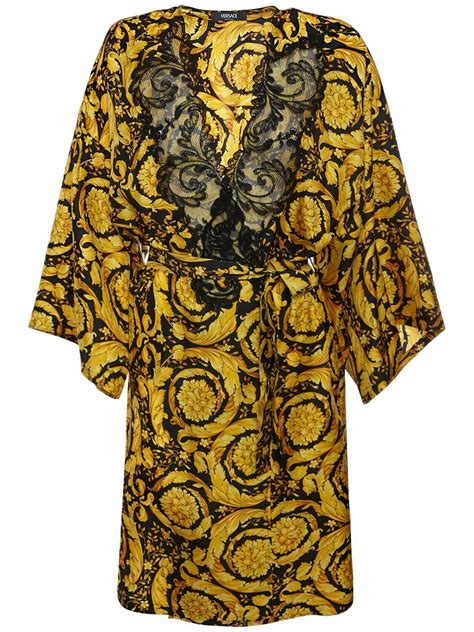 Versace Barocco Printed Silk Twill Mini Dress Versace