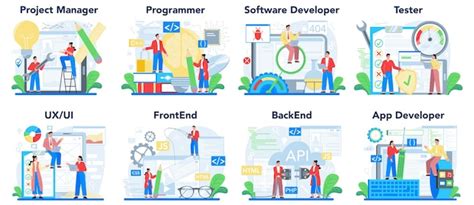 Premium Vector Web Development Concept Set Programming Coding And