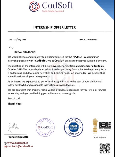 Suraj Prajapati On Linkedin Codsoft Internship