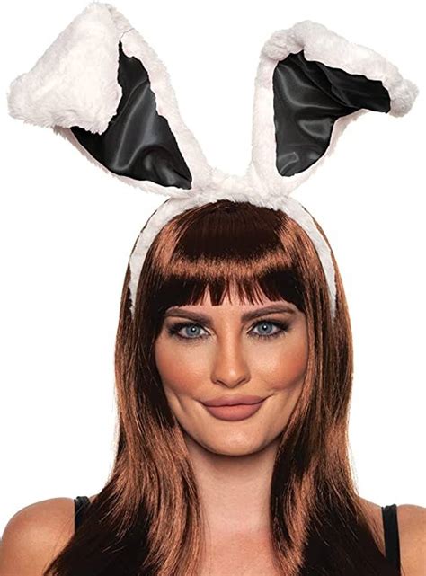 White And Black Fluffy Bunny Ears And Tail Set
