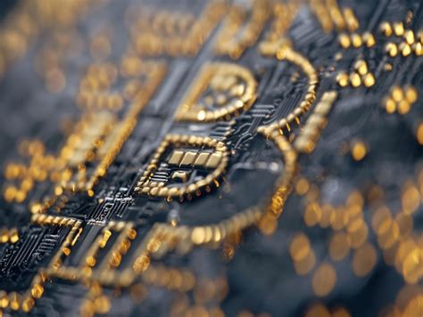 Bitcoin Symbol On Circuit Board Premium AI Generated Image