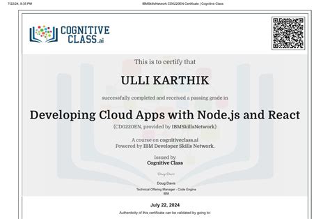 karthik ulli on linkedin cognitive class ibm
