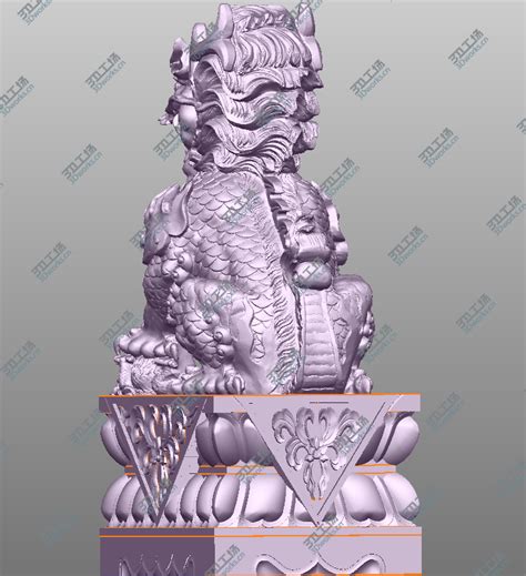 麒麟 站岗麒麟 3d圆雕模型 3d打印模型下载 3d工场 3dworkscn