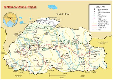 Bhutan Map
