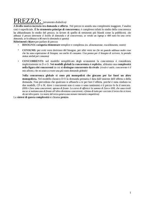 Price Management Appunti Docsity
