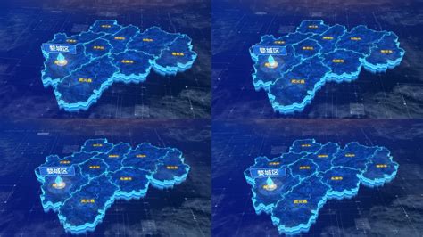 金华市婺城区蓝色三维科技区位地图1920x1080高清视频素材下载编号24448111影视包装光厂vj师网