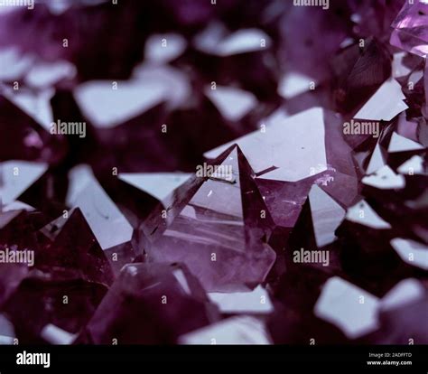 Amethyst Crystals A Variety Of Quartz Silicon Dioxide The Purple
