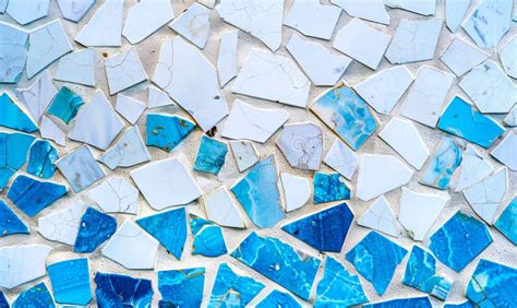 A Wall Made Of Blue And White Tiles Stock Image Image Of Ceramic