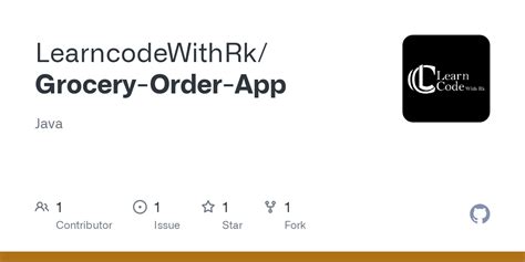 GitHub LearncodeWithRk Grocery Order App Java