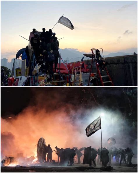 華爾街狠人 「光復香港，時代革命」呢次旗幟，由琴晚到現在，一直有人舉住，從未有放低過！ 黎明來到要光復這香港