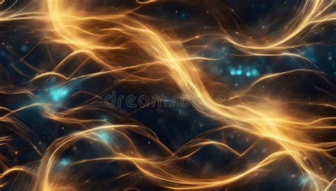 Smoothly Flowing Particles Swarm With Glowing Golden Trails Stock Illustration Illustration Of