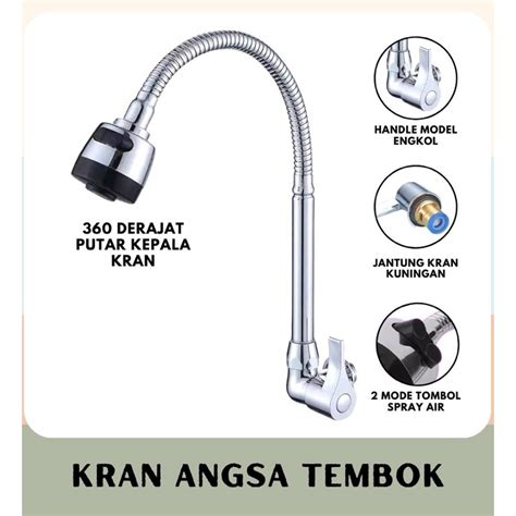 Jual Kran Angsa Kran Leher Angsa Tembok Fleksibel Sink Stainless 1 2
