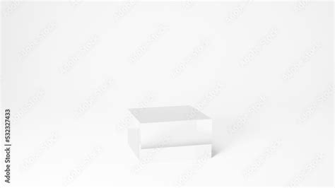白い背景に透明な立方体の台。 Stock Illustration Adobe Stock