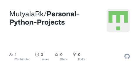 Github Mutyalarkpersonal Python Projects