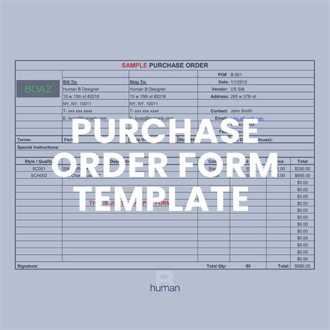 Purchase Order Form Apparel Manufacturing And Consulting Human B