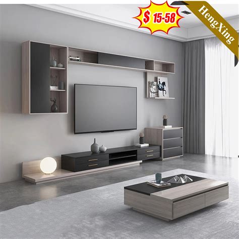 New Modern Wooden Melamine Glass Top Living Room Furniture Dining